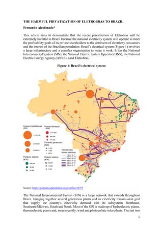THE HARMFUL PRIVATIZATION OF ELETROBRAS TO BRAZIL | PDF