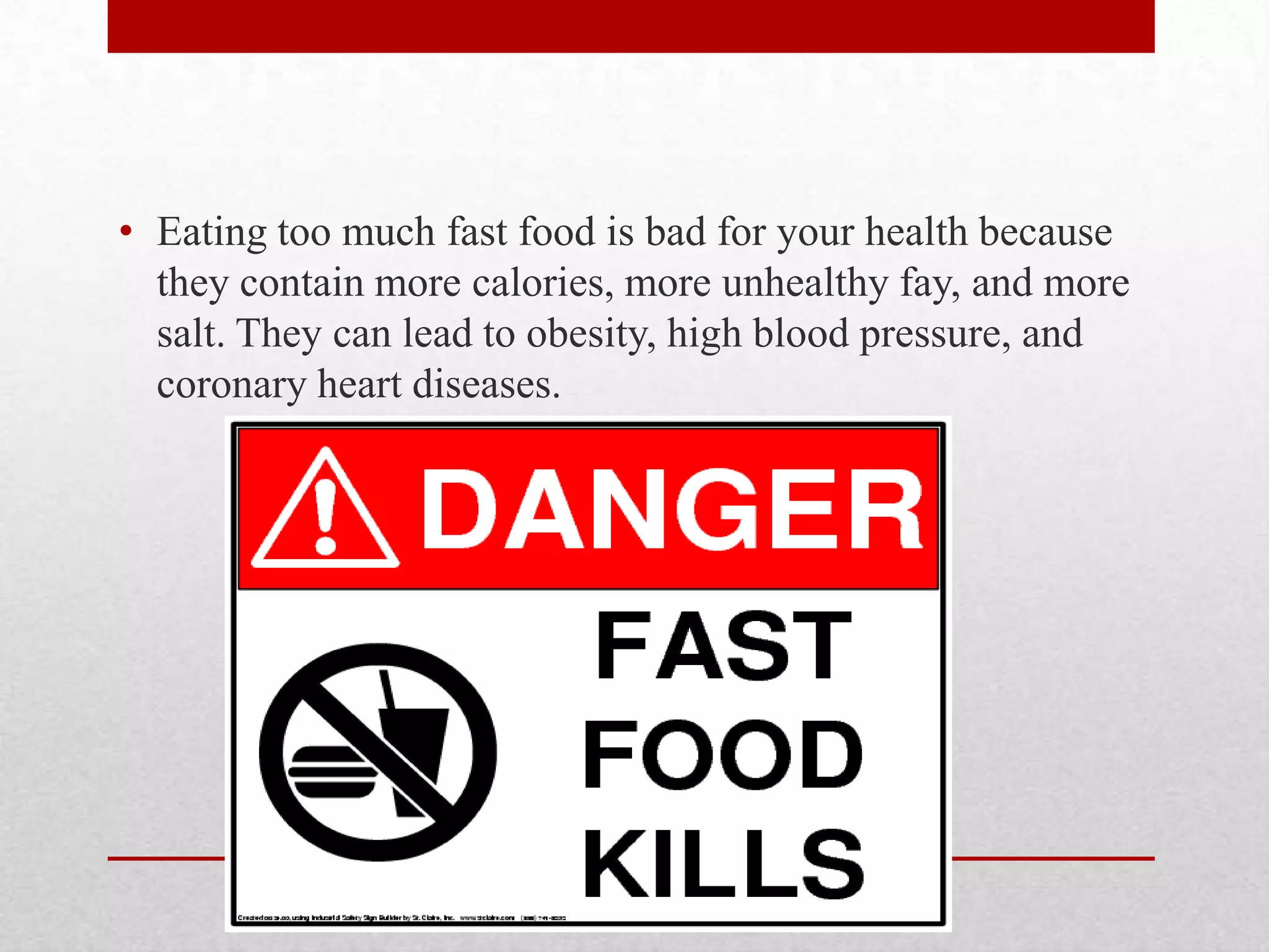 The harms of fast food | PPTX