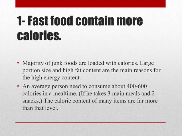 The harms of fast food | PPTX | Food Movements | Food & Drink