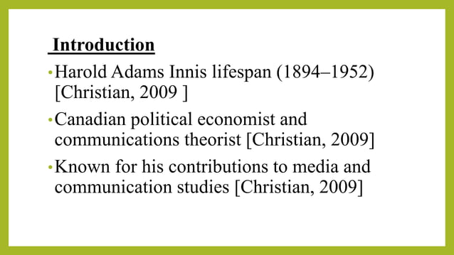 The Harold Innis.pptx About His background, education, achievement | PPT
