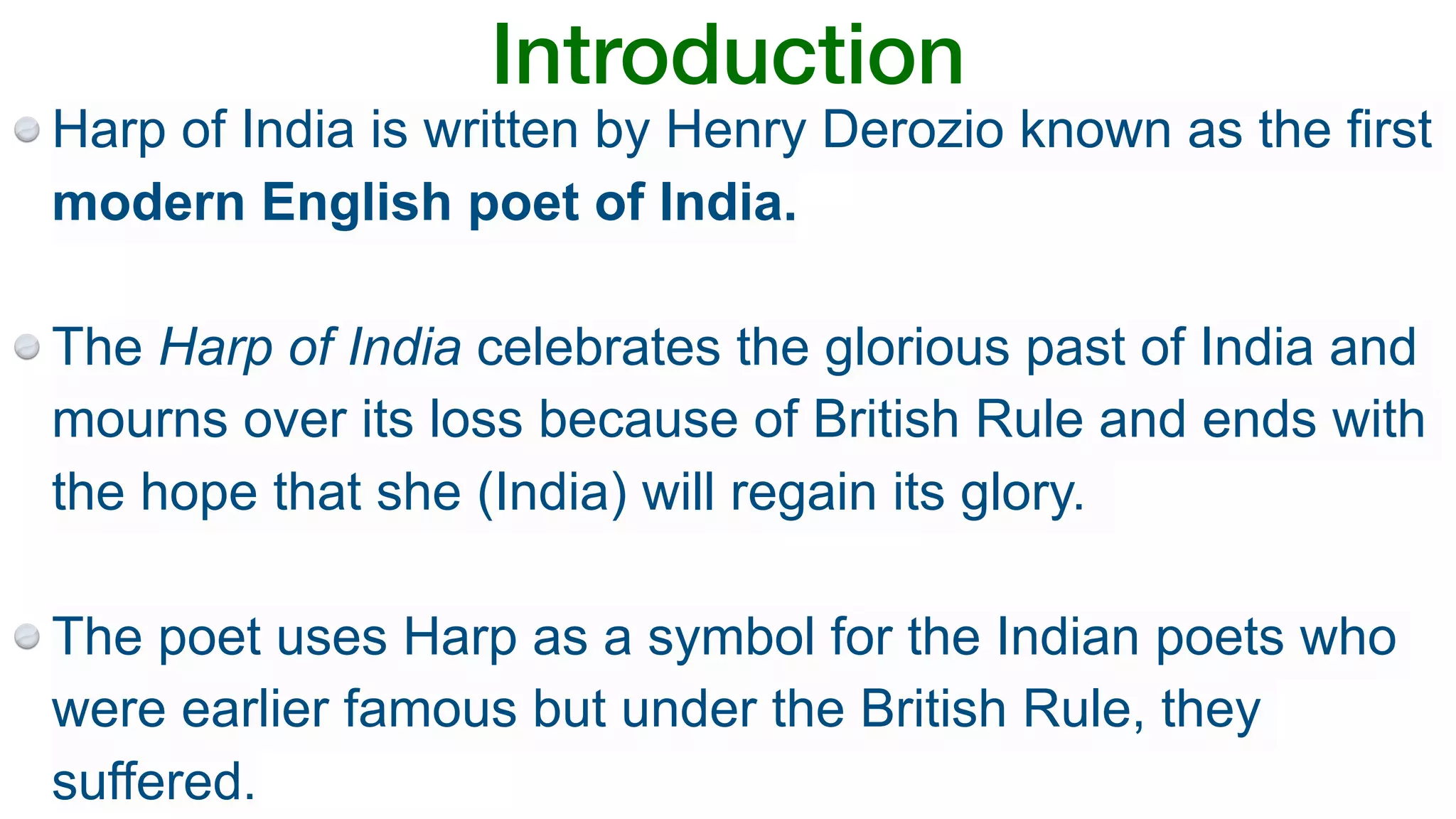 The harp of India Summary and Analysis | PDF
