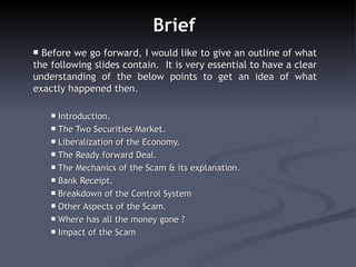The Harshad Mehta Scam | PPT