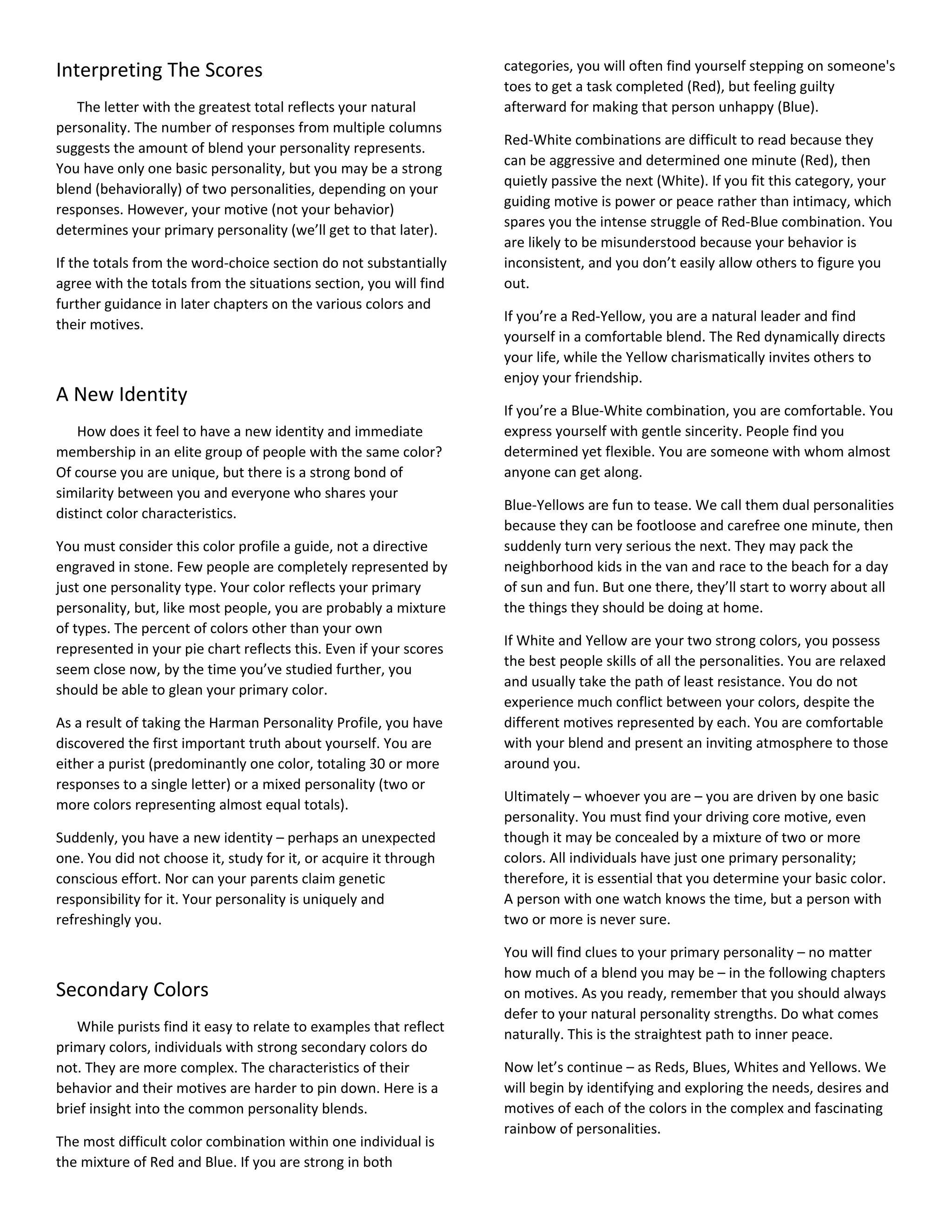 The Hartman Personality Profile | PDF