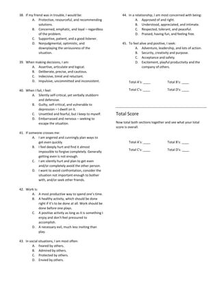 The Hartman Personality Profile | PDF