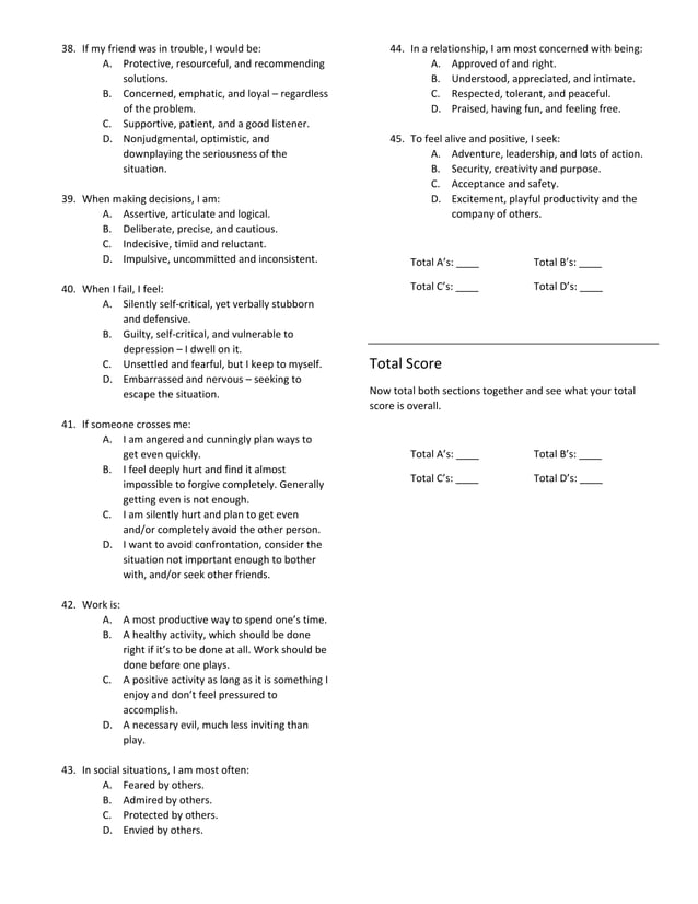 The Hartman Personality Profile | PDF