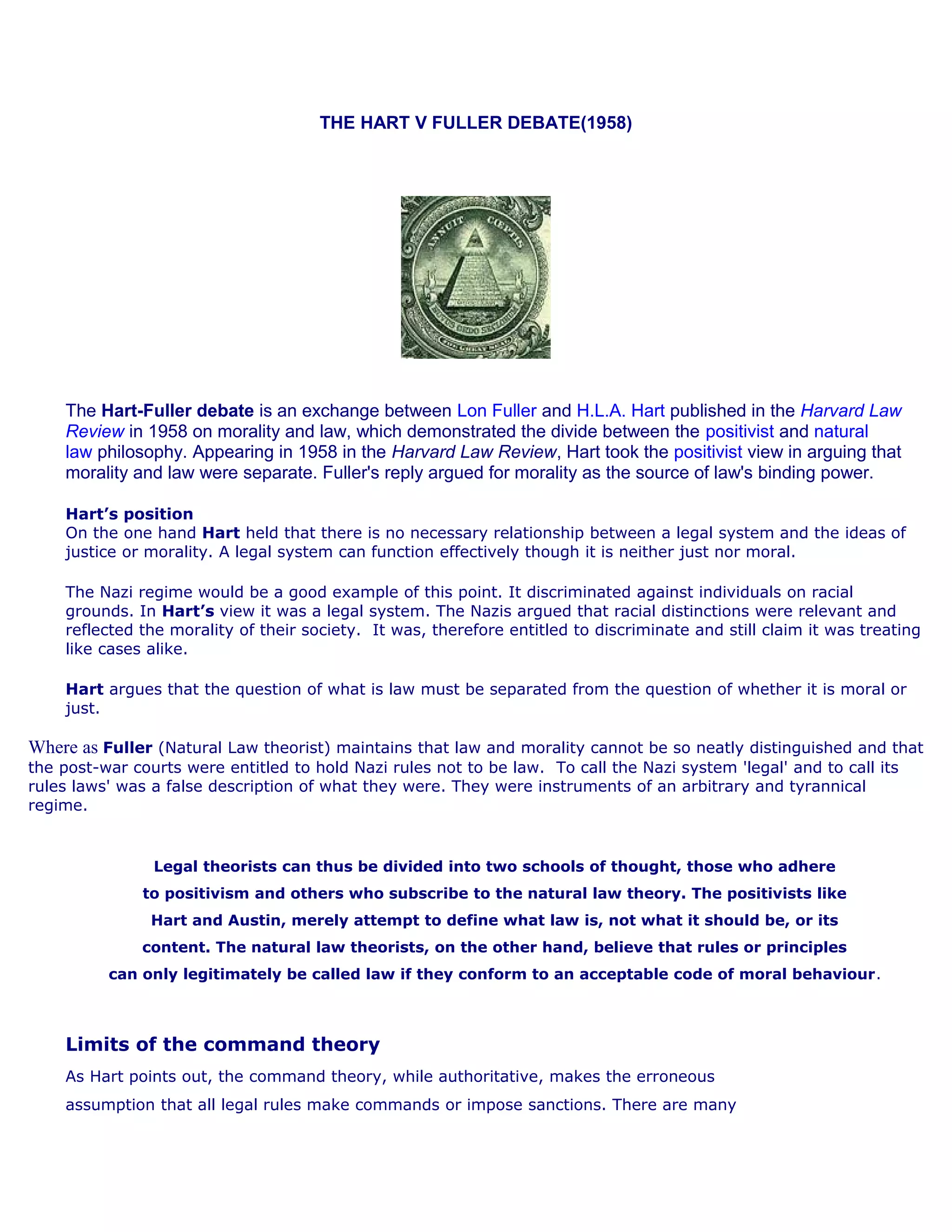 The Hart v Fuller debate | DOC