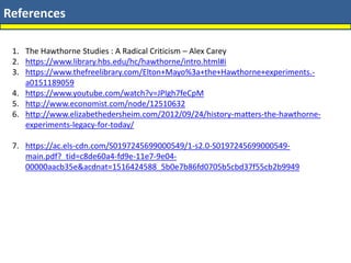 The Hawthorne Experiments | PDF