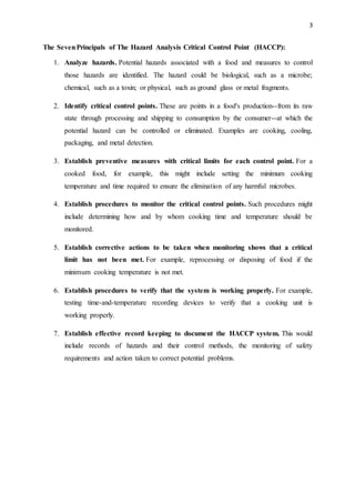 The hazard analysis critical control point (HACCP) | DOCX