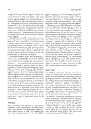 The headache under response to treatment (hurt) questionnaire ...