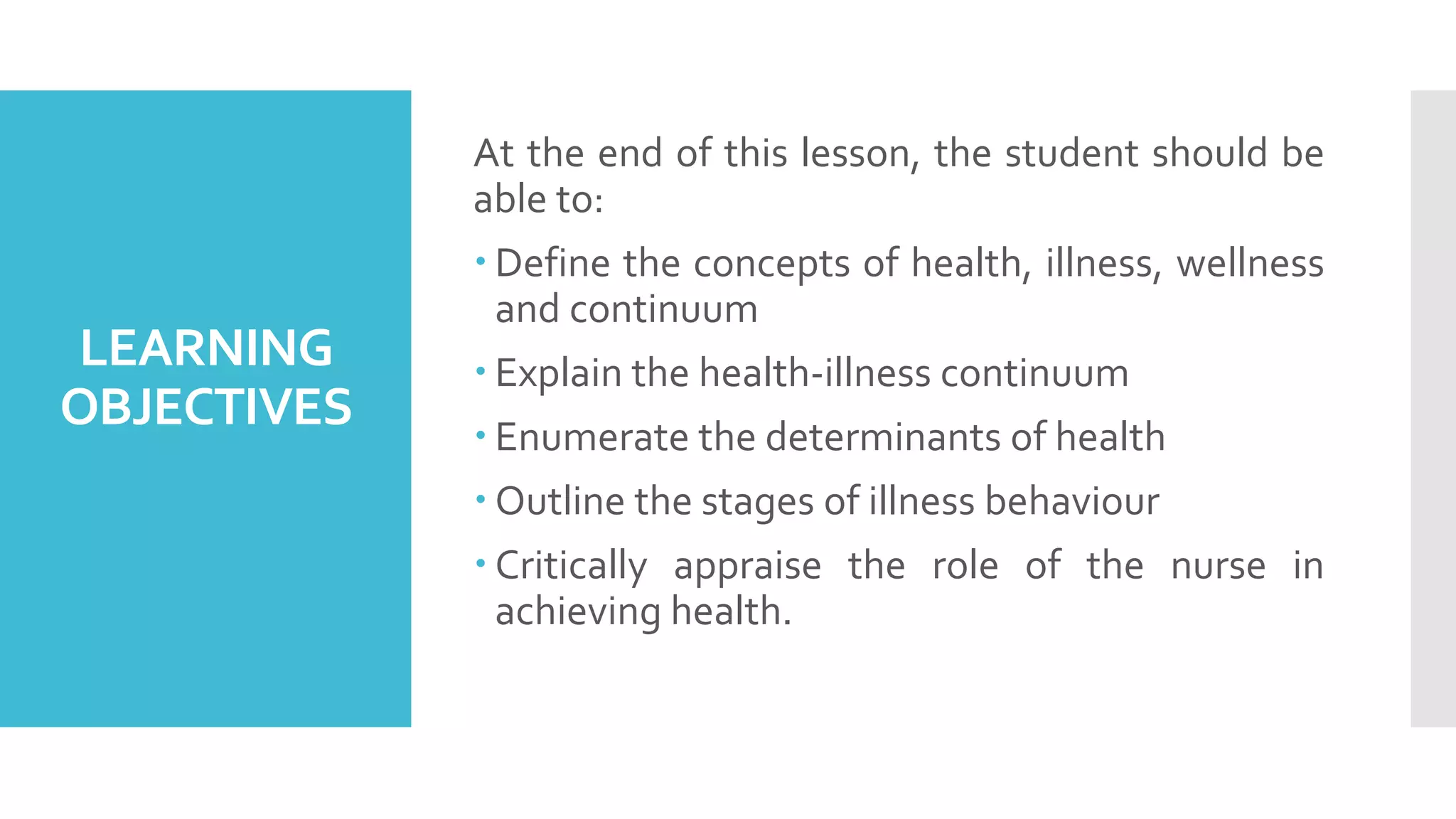 The health illness continuum | PPT