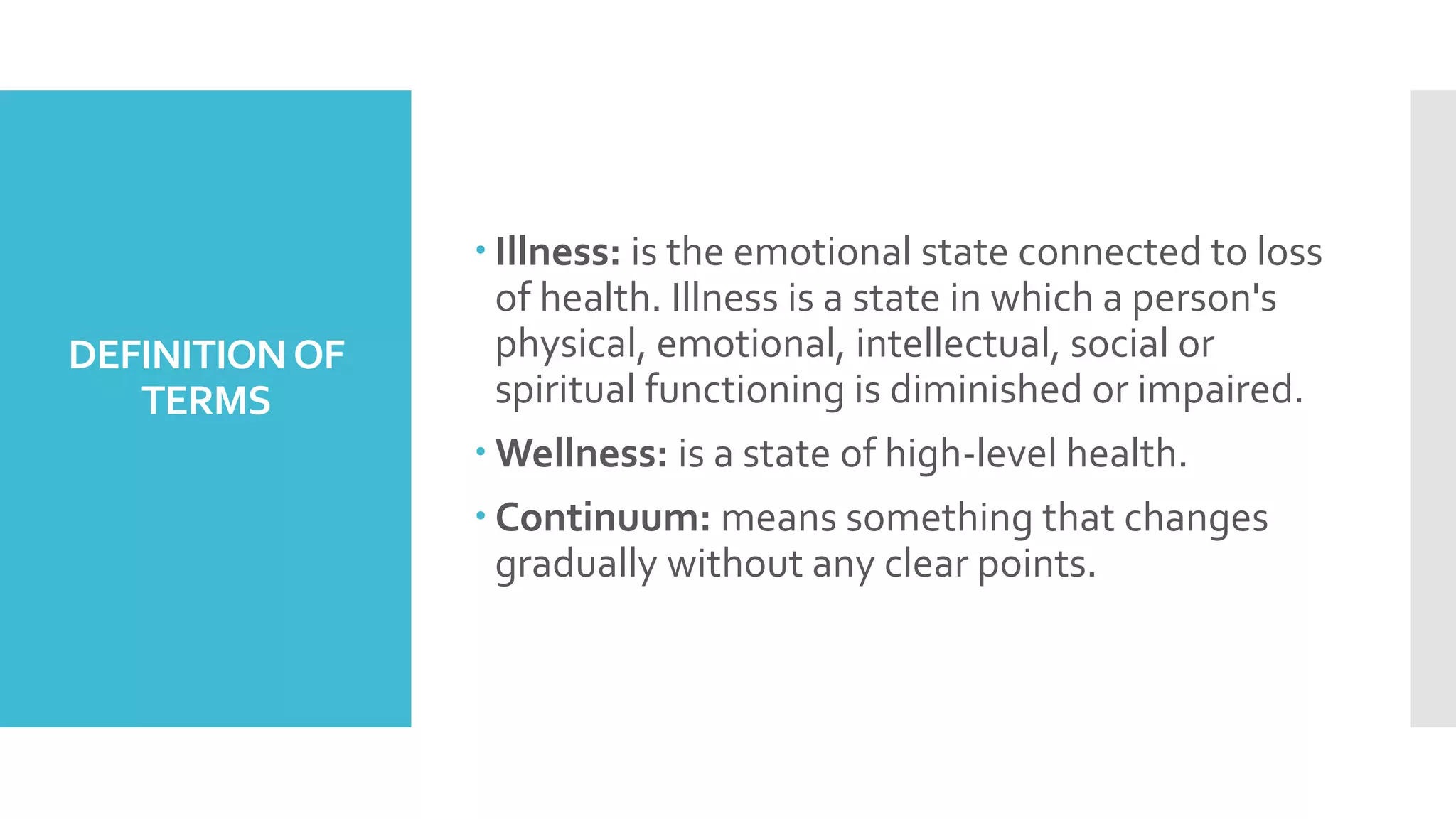 The health illness continuum | PPT