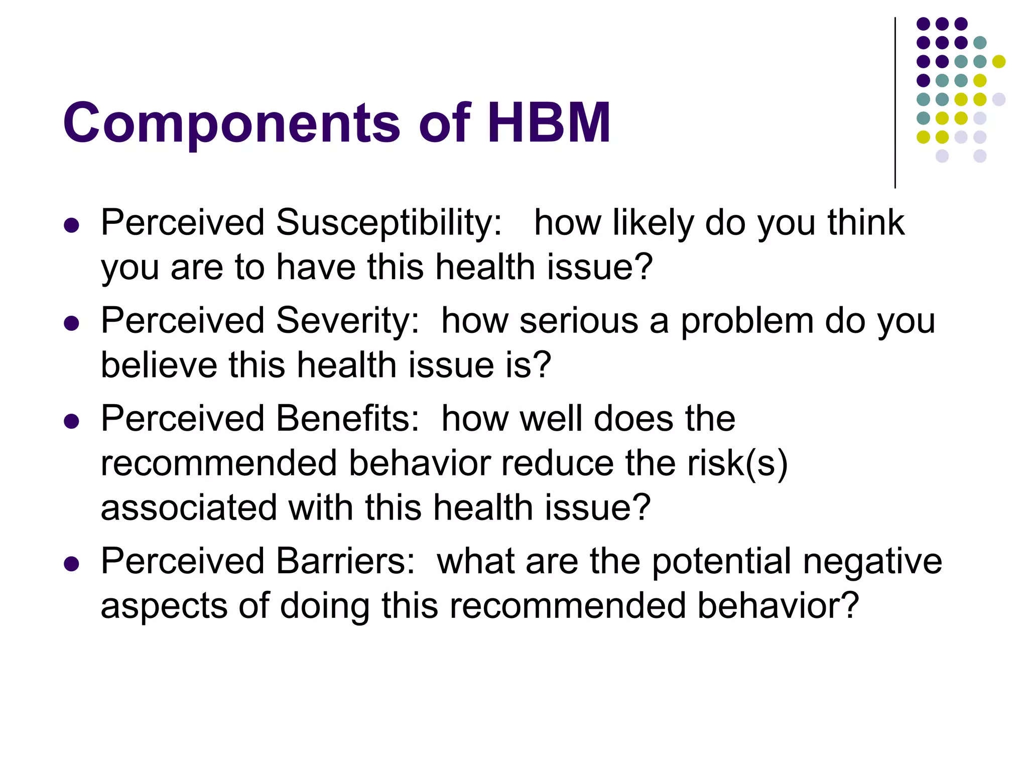 The health belief model | PPT
