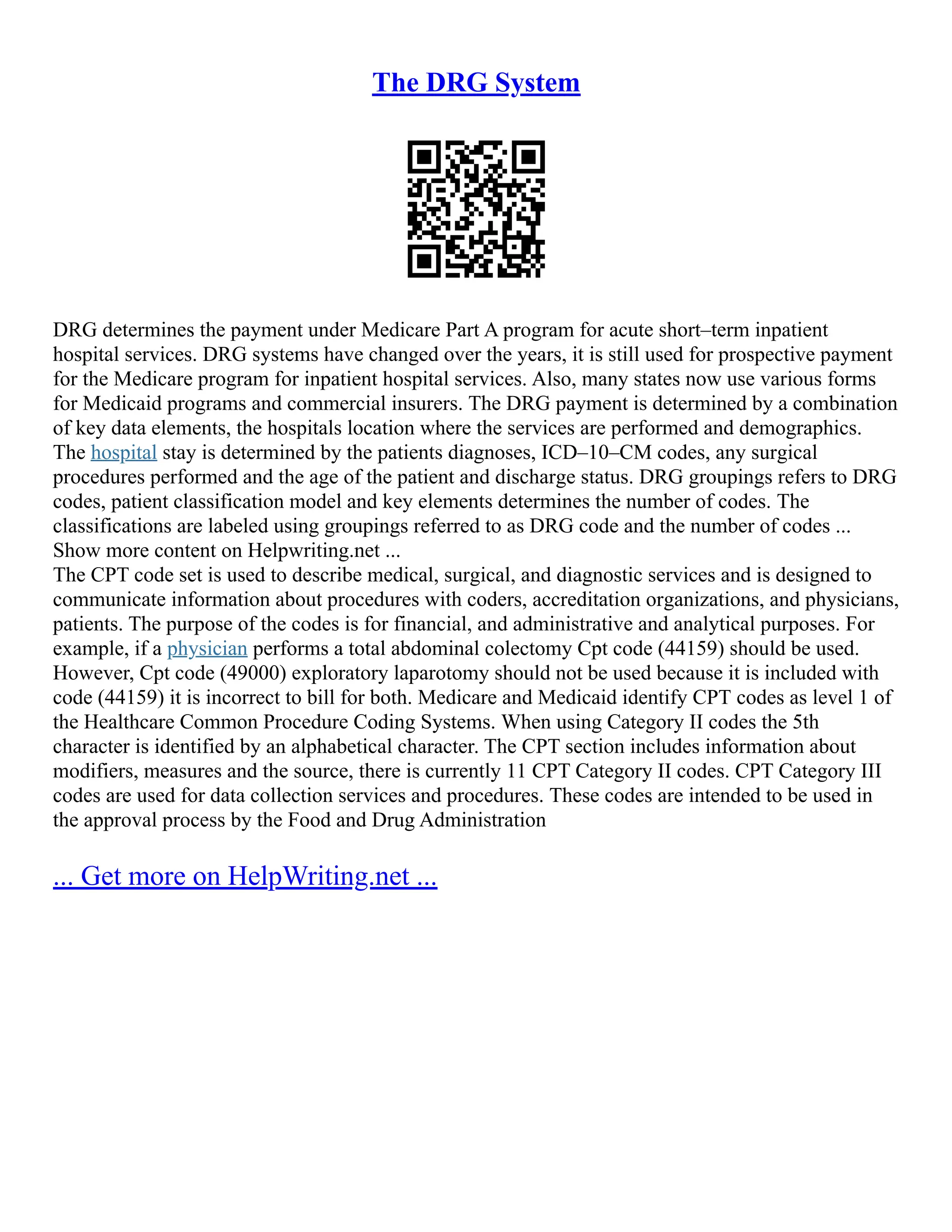 The Healthcare Common Procedure System (HCPCS) | PDF