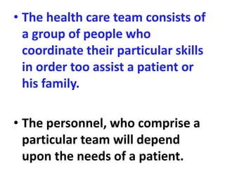 THE HEALTH CARE TEAM | PPTX