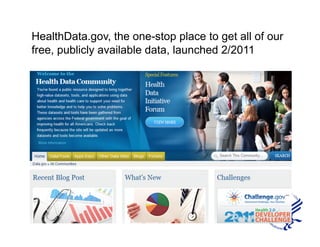 The health datapalooza story building an open data ecosystem for health ...