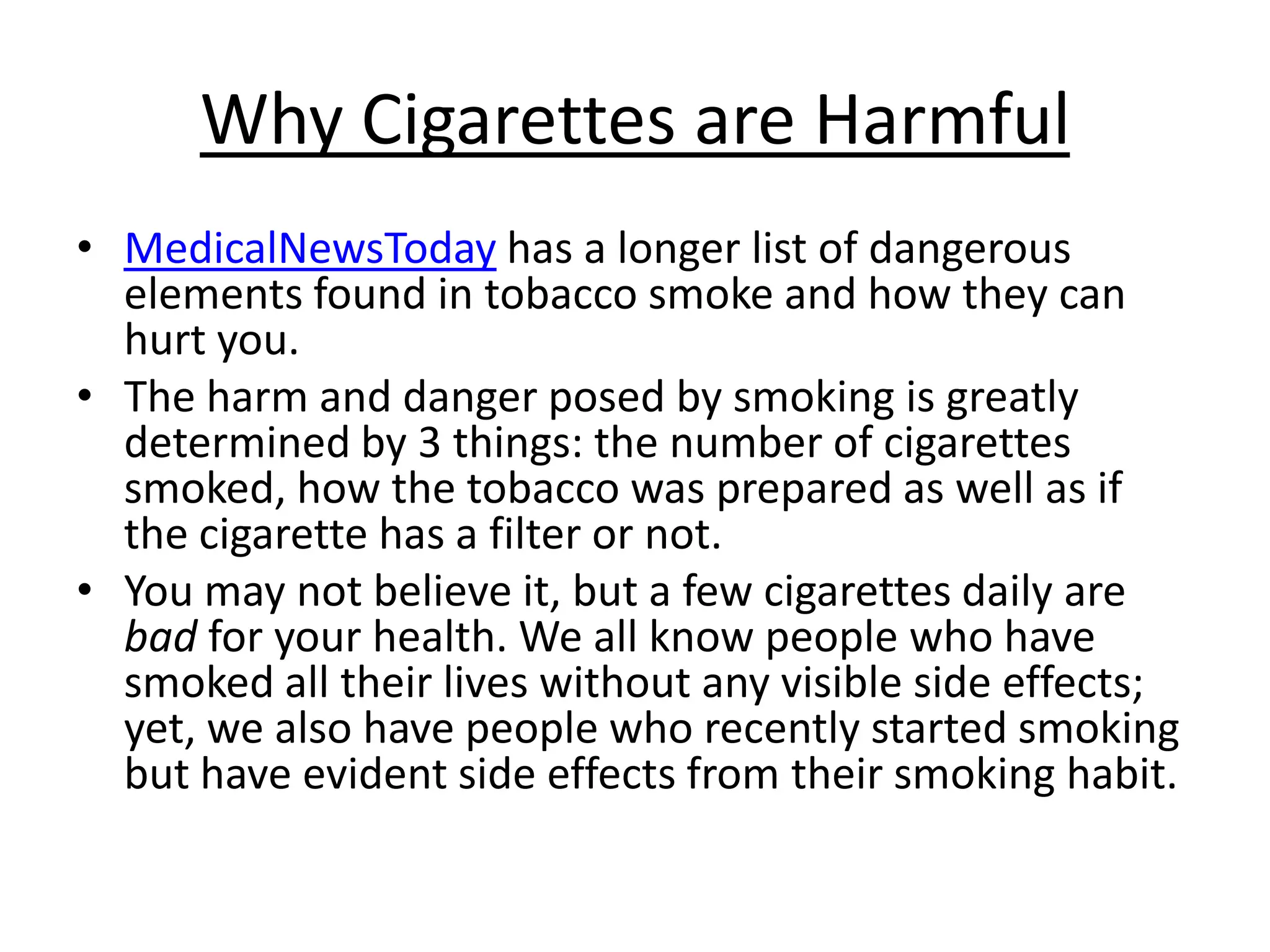The health risks of smoking cigarettes | PPTX | Illegal Drugs, Tobacco ...
