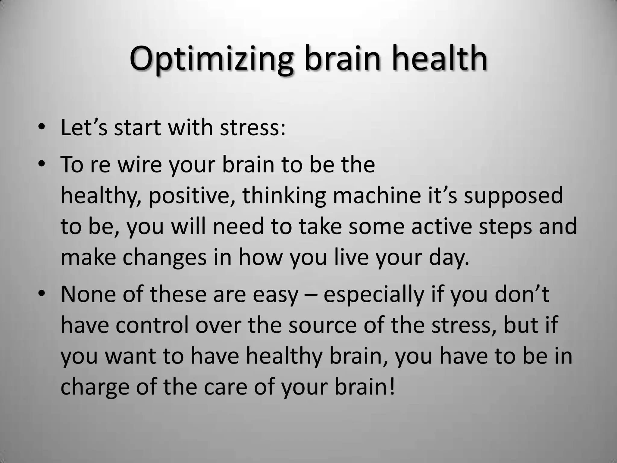 The healthy brain | PPTX