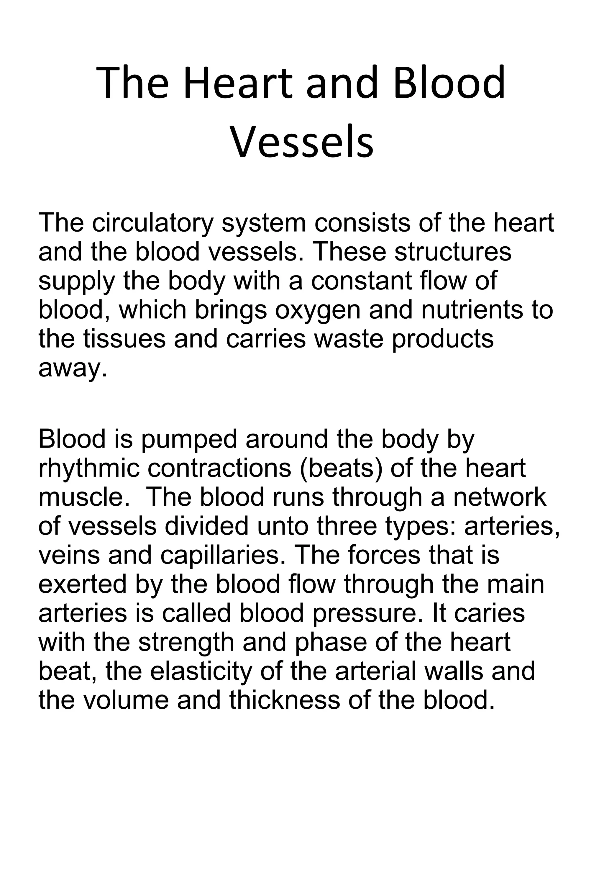 The heart and blood vessels | PDF