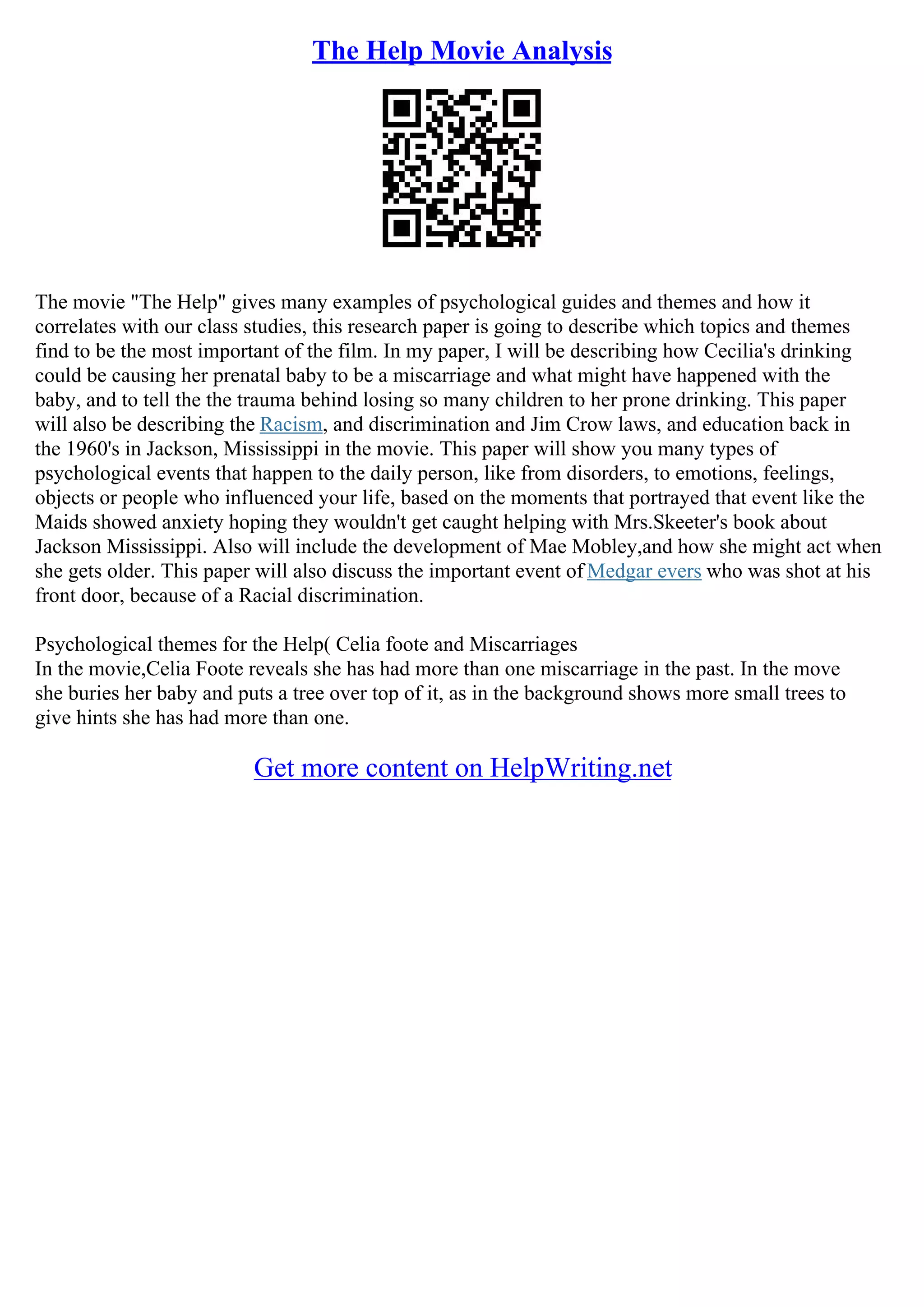 The Help Essay | PDF