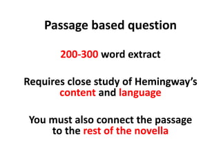 The Hemingway Question OCR GCSE | PPTX