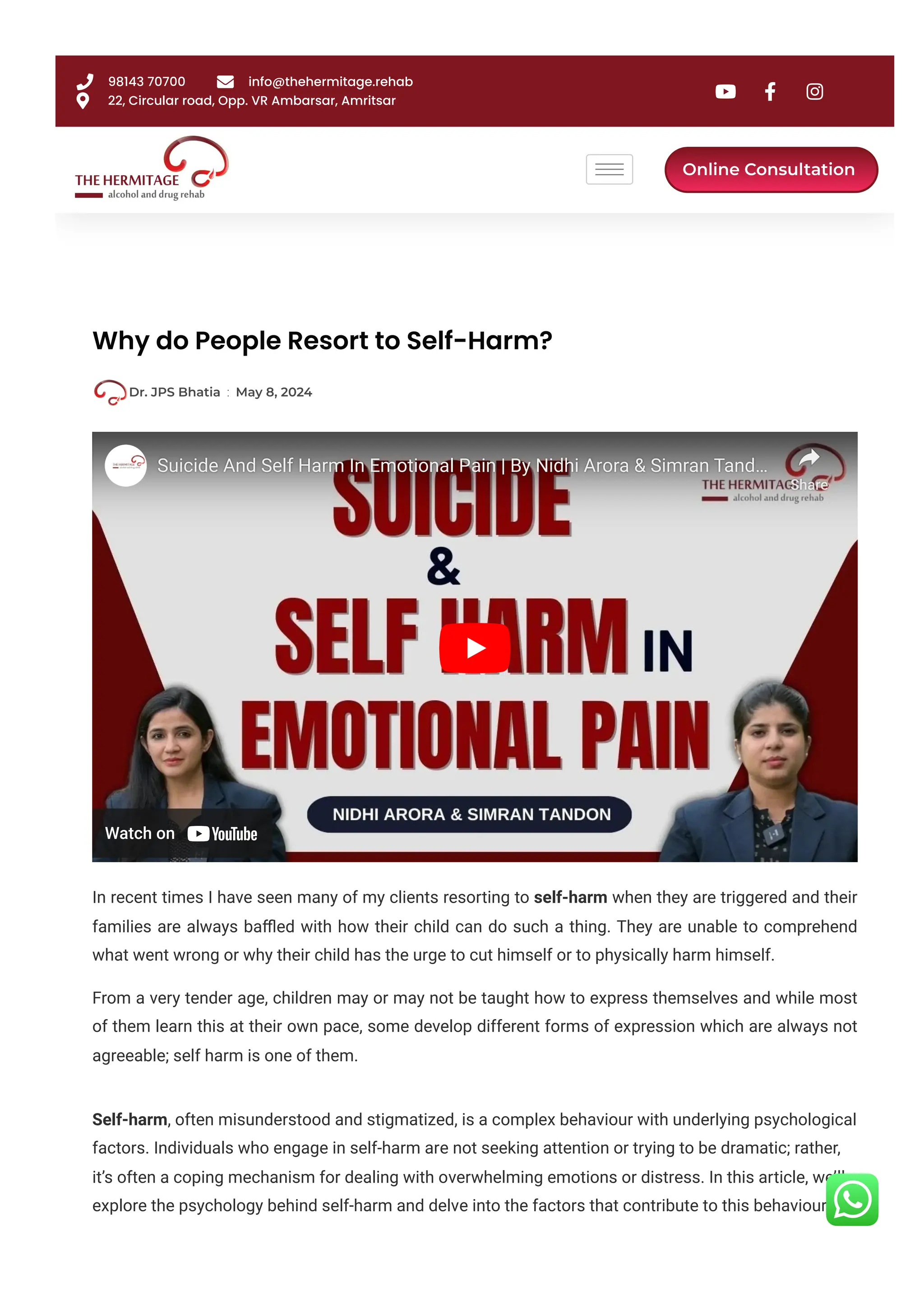 Why do People Resort to Self-Harm? The Hermitgae Rehab | PDF