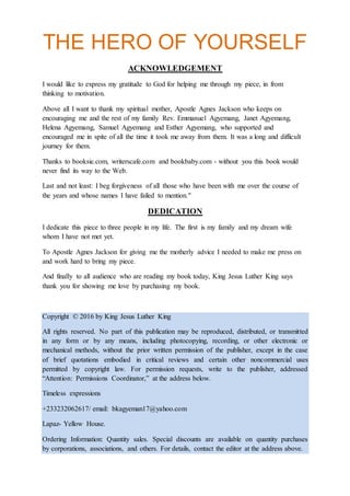 The hero of yourself | DOCX | Christianity | Religion & Spirituality