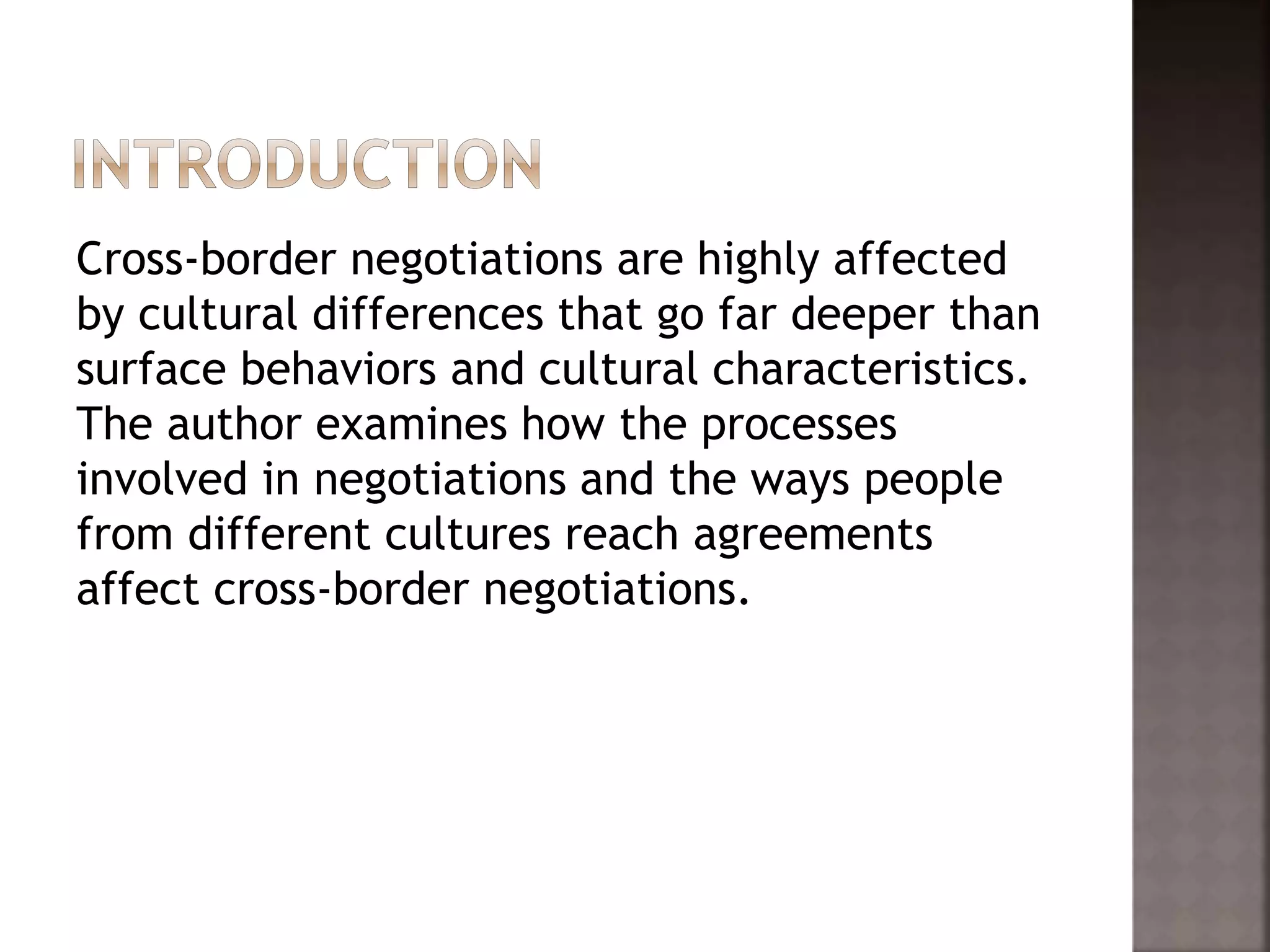 The hidden challenge of cross border negotiation | PPT