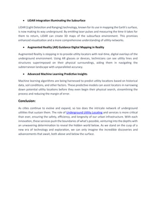 The Hidden World Beneath The Marvels of Underground Utility Locating Services | PDF