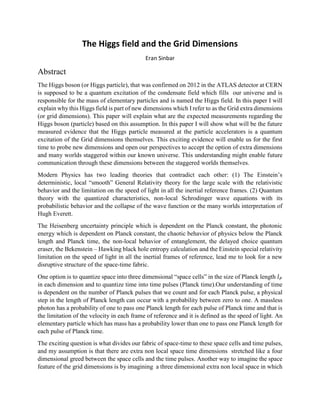 The higgs field and the grid dimensions | PDF