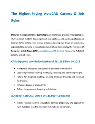 The Highest-Paying AutoCAD Careers & Job Roles - NetCom Learning | PDF