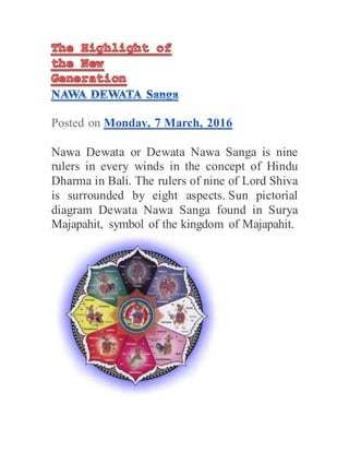 The highlight of the new generation ; nawa dewata sanga . | PDF