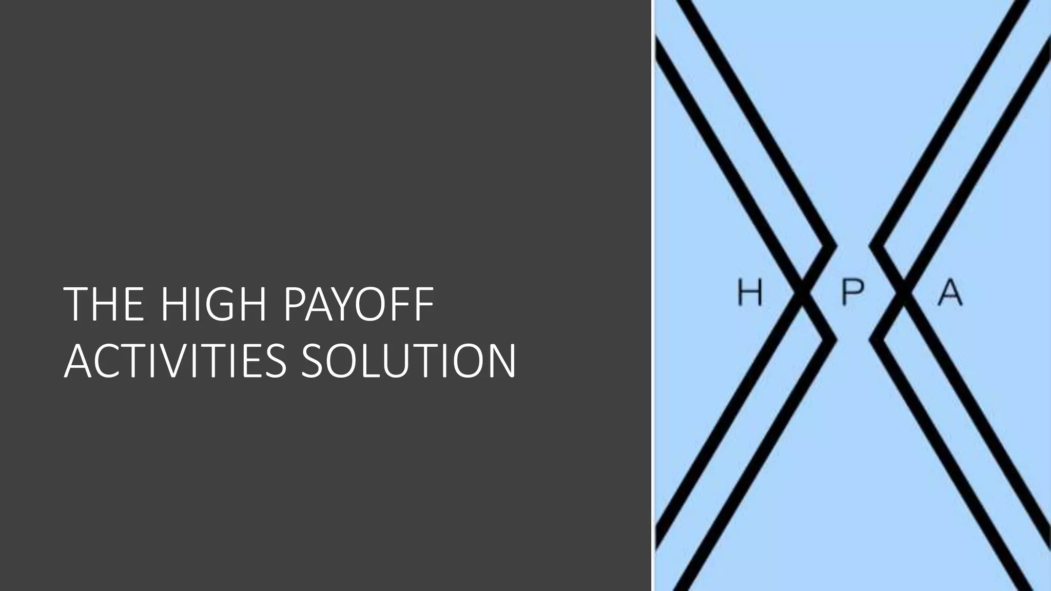 The High Payoff Activities Solution | PPTX