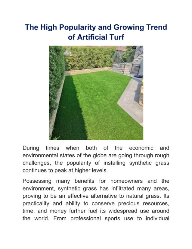 The High Popularity and Growing Trend of Artificial Turf.pdf