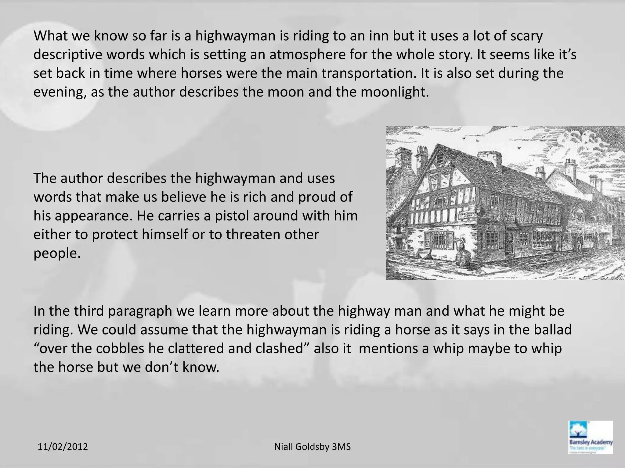 The highwayman ballad | PPTX | Arms & Ammunition | Sensitive Topics