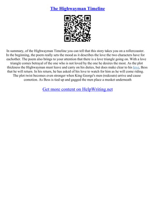 The Highwayman Essay | PDF | Poetry | Books and Literature