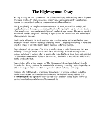 The Highwayman Essay.pdf