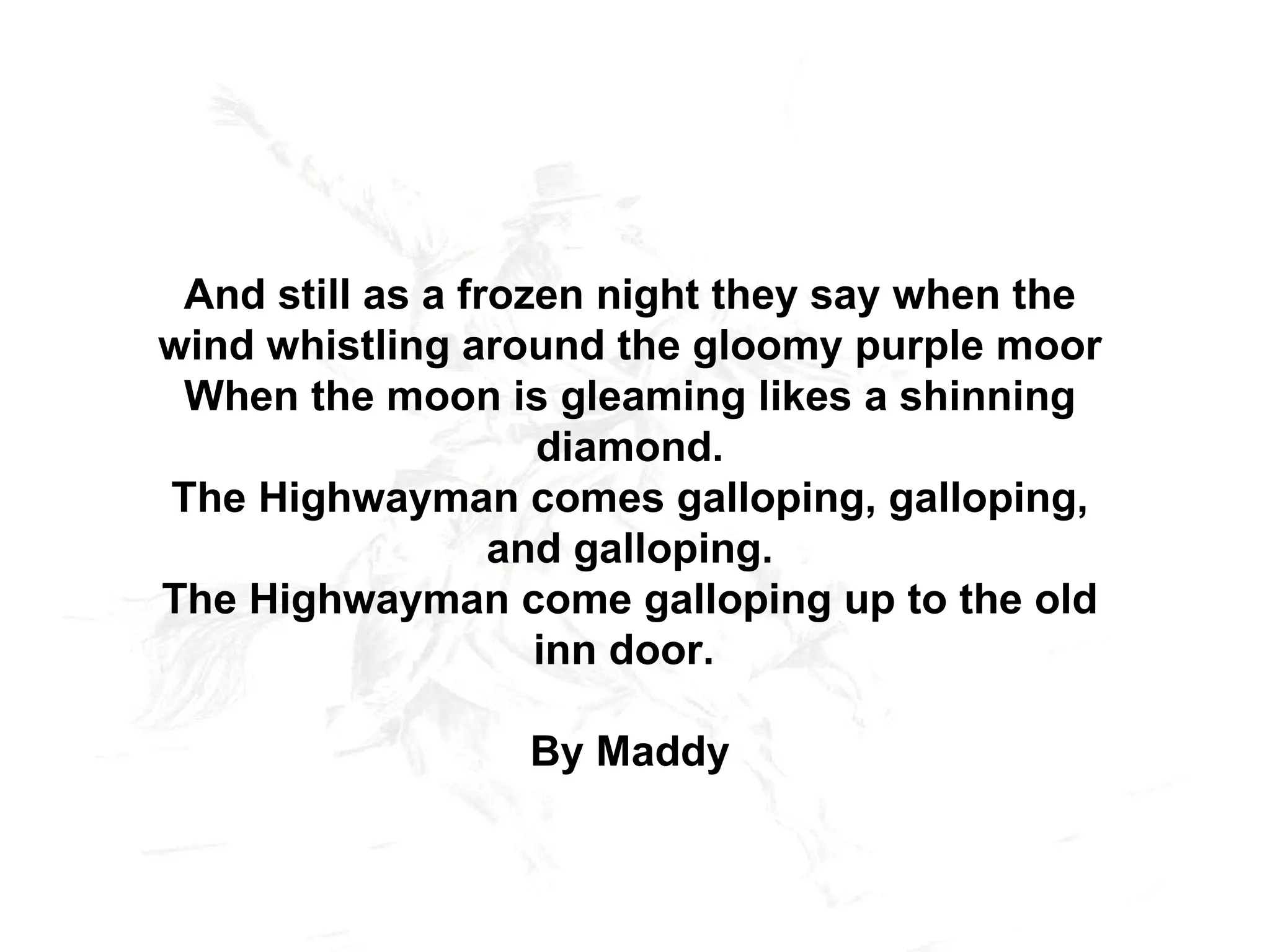 The Highwayman Ppt For Blog | PPT | Western | Genres