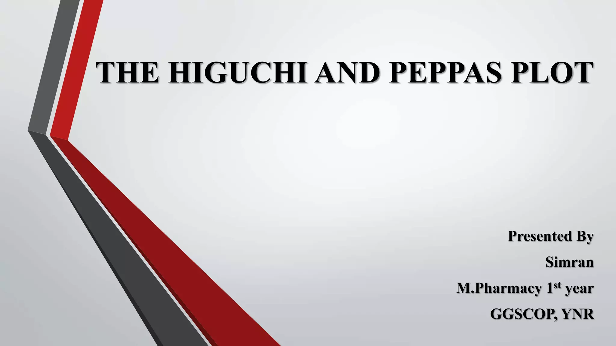 Higuchi And Peppas Plot | PPTX