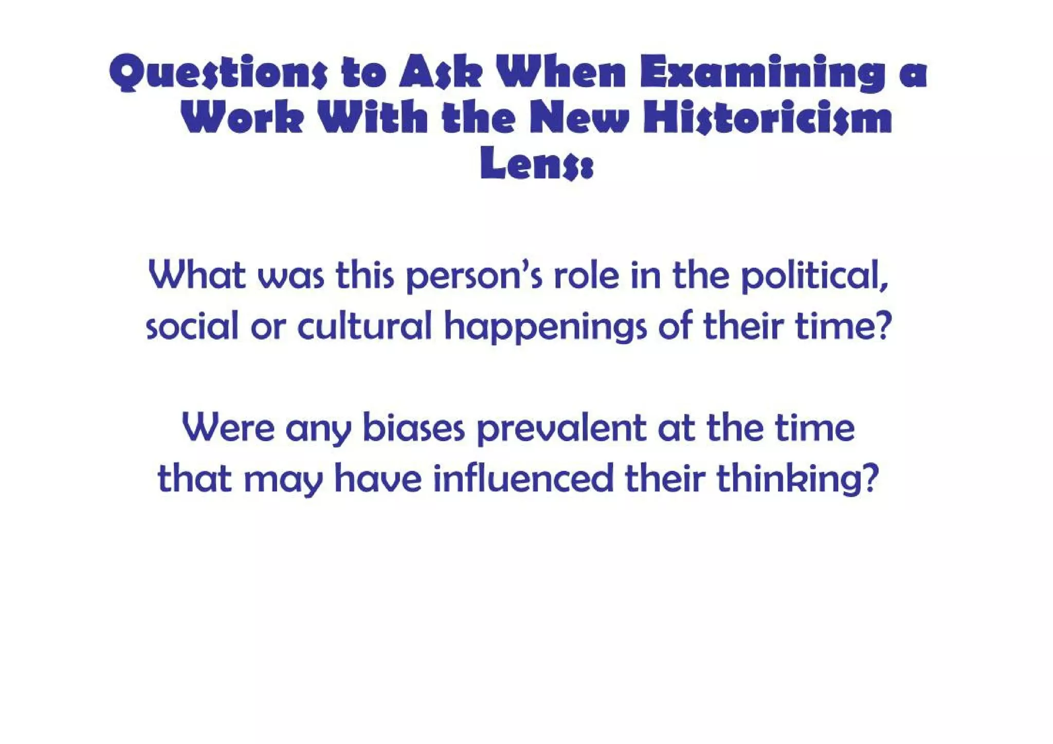 The Historical And Biographical Lenses | PDF