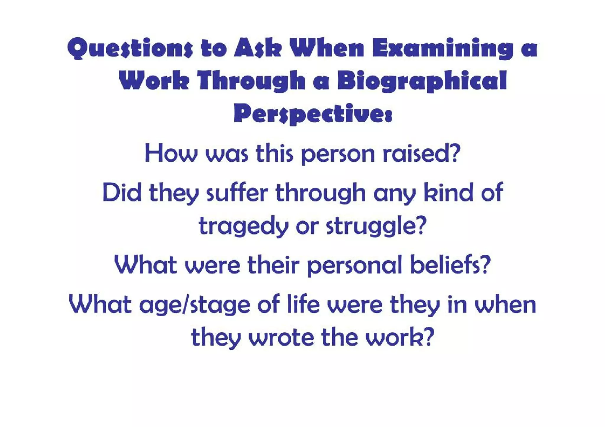 The Historical And Biographical Lenses | PDF