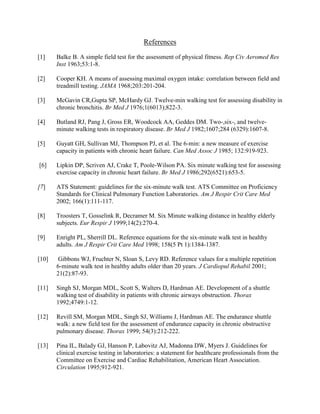 The Historical And Clinical Significance Of The 6 Minute Walk Test | PDF