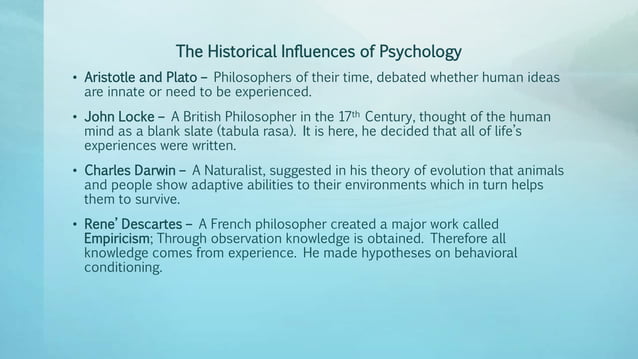 The historical influences of psychology PSY/310 | PPTX | Chemistry ...