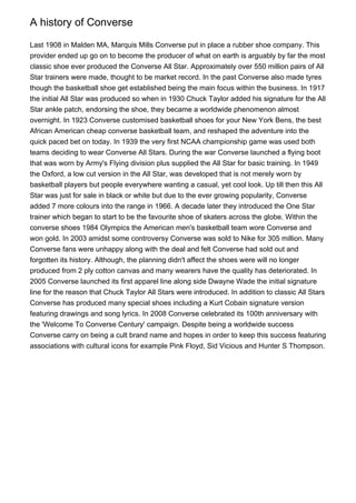 A history of Converse | PDF | Women\'s Shoes and Footwear | Women\'s ...