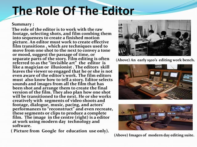 The History And Development Of Editing. | PPT