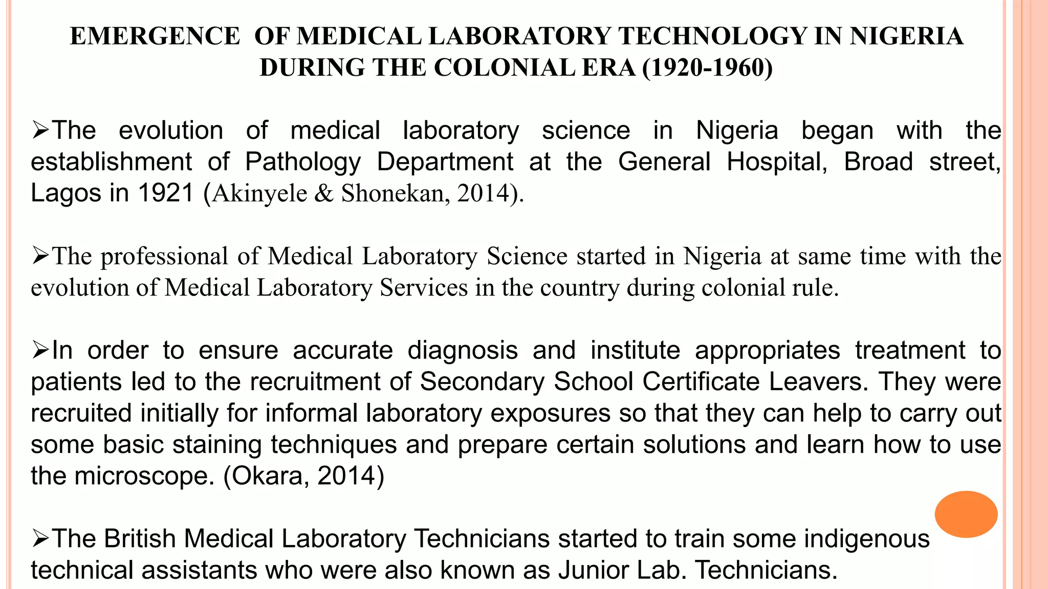 The history and development of medical laboratory science profession in ...