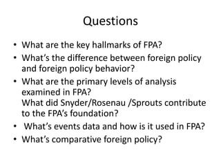 The history and evolution of foreign policy analysis | PPTX