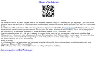 The History And Future Of The Internet Essay | PDF