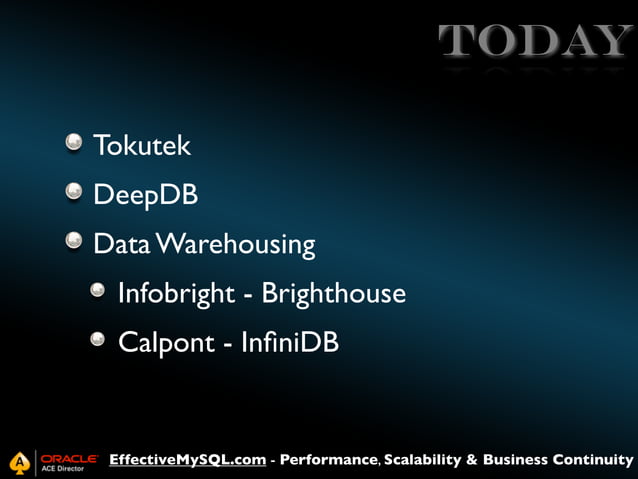 The History and Future of the MySQL ecosystem | PPT