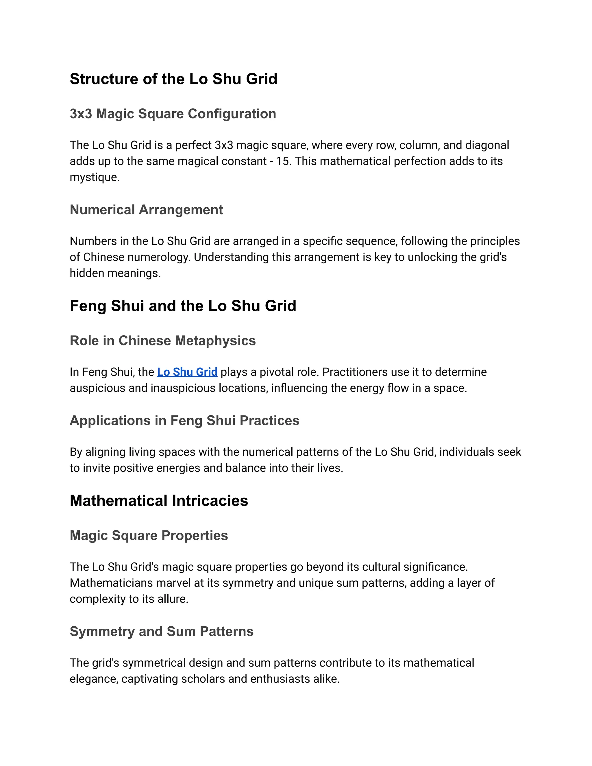 The History and Mystery of the Lo Shu Grid | PDF