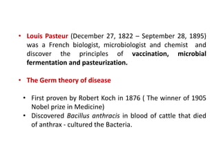 The history and scope of microbiology | PPTX
